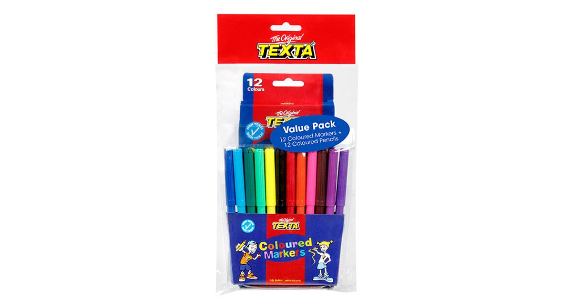 Lilydale Books | 12 TEXTA COLOURED PENCILS & 12 TEXTA COLOURED…