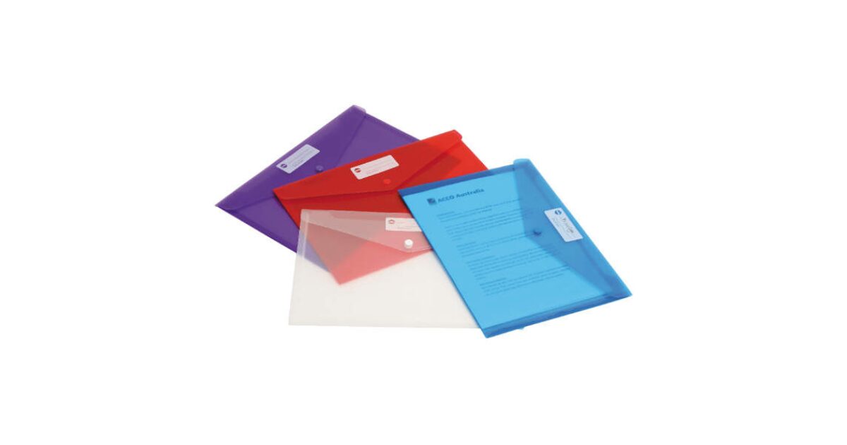 Lilydale Books | DOCUMENT WALLET A4 CLEAR PVC WITH CLIP