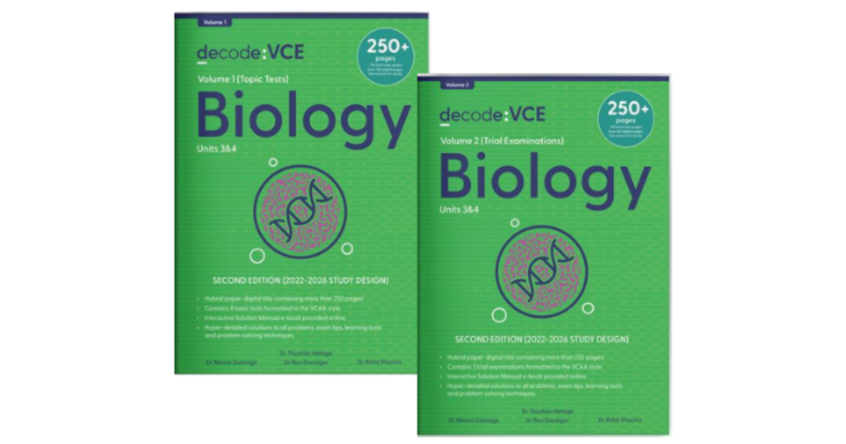 Lilydale Books | DECODE VCE BIOLOGY UNITS 3&4 2022 - 2026: TOPIC TEST…