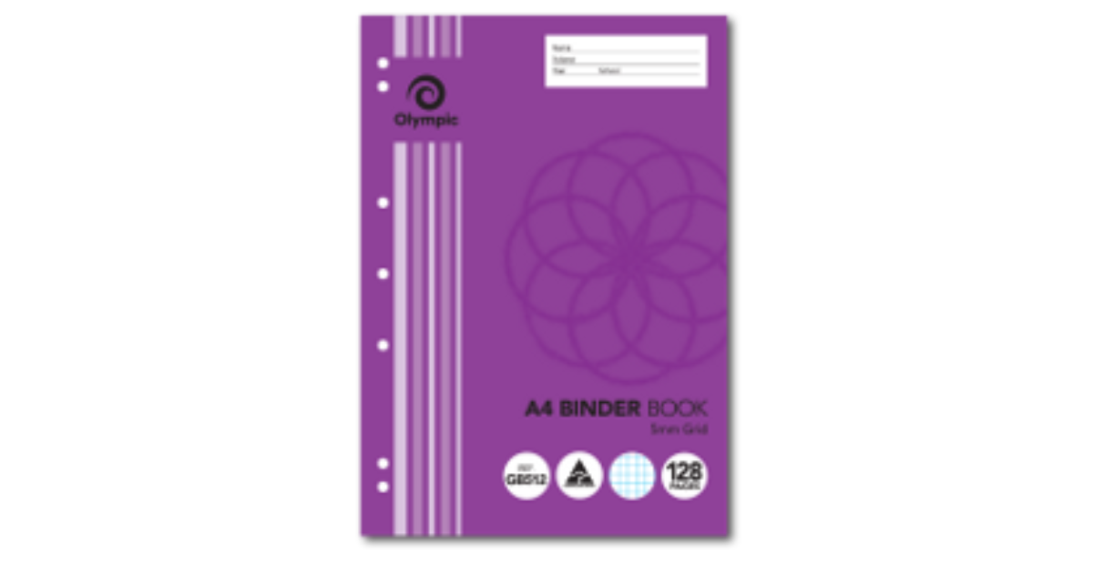 Lilydale Books | 128 PAGE A4 BINDER BOOK GRAPH/GRID 5MM