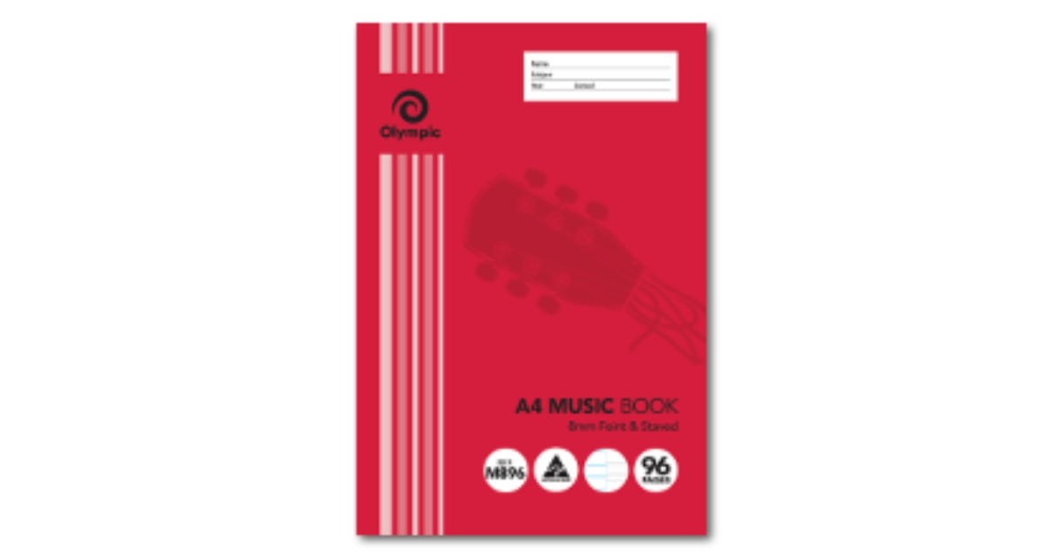 Lilydale Books | MUSIC EXERCISE BOOK A4 96 PAGE STAVE 8MM