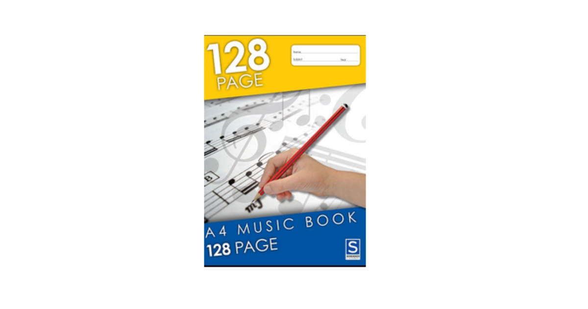 Lilydale Books | MUSIC EXERCISE BOOK A4 128 PAGE STAVE 8MM