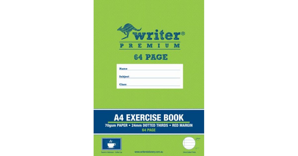 Lilydale Books | 64 PAGE A4 EXERCISE BOOK 24MM DOTTED THIRDS WITH RED…