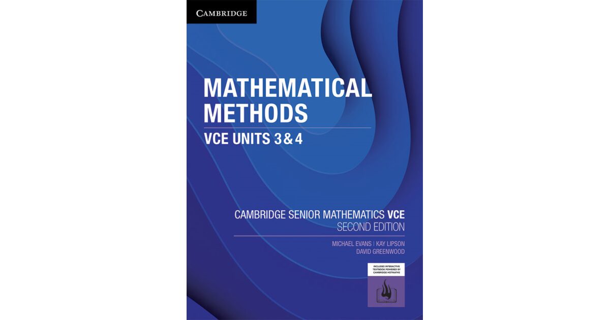 Lilydale Books | CAMBRIDGE SENIOR MATHS: MATHS METHODS VCE UNITS 3&4…
