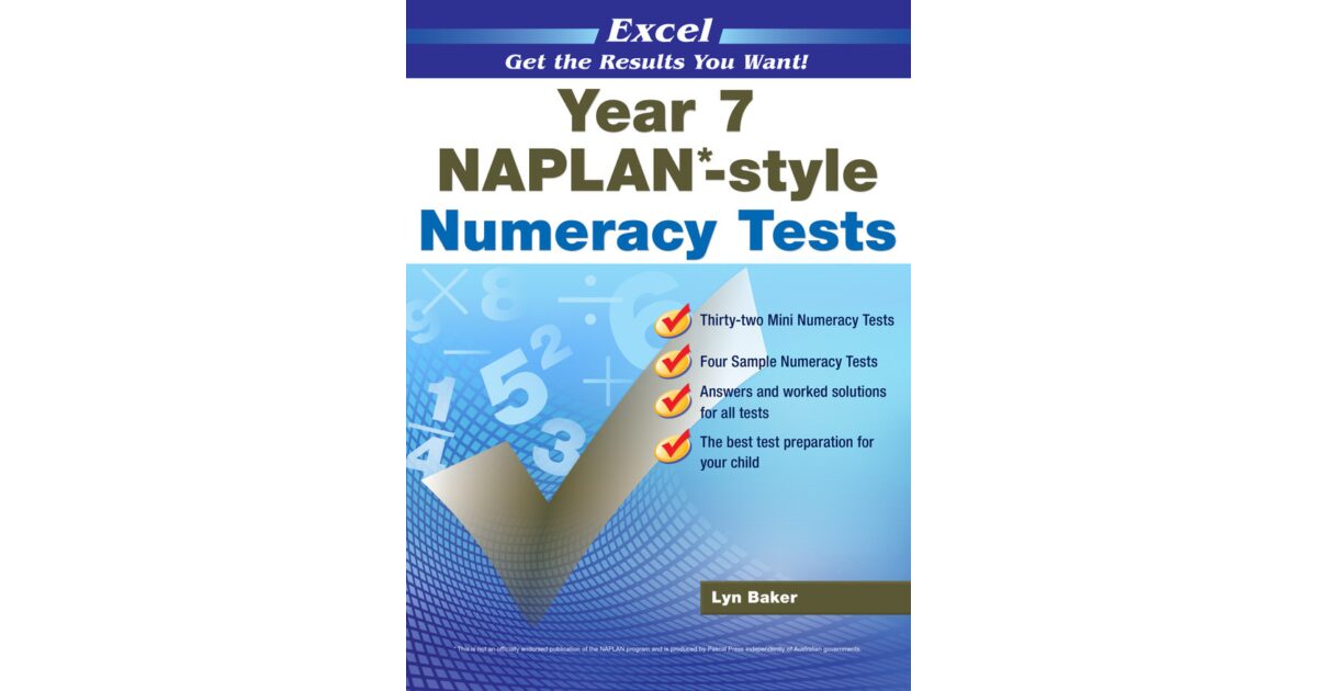 Lilydale Books | EXCEL NAPLAN STYLE NUMERACY TESTS YEAR 7