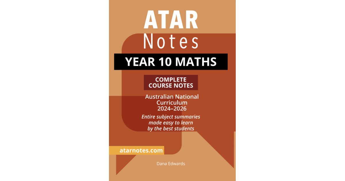 Lilydale Books | ATAR NOTES YEAR 10 MATHS COMPLETE COURSE NOTES (2024…
