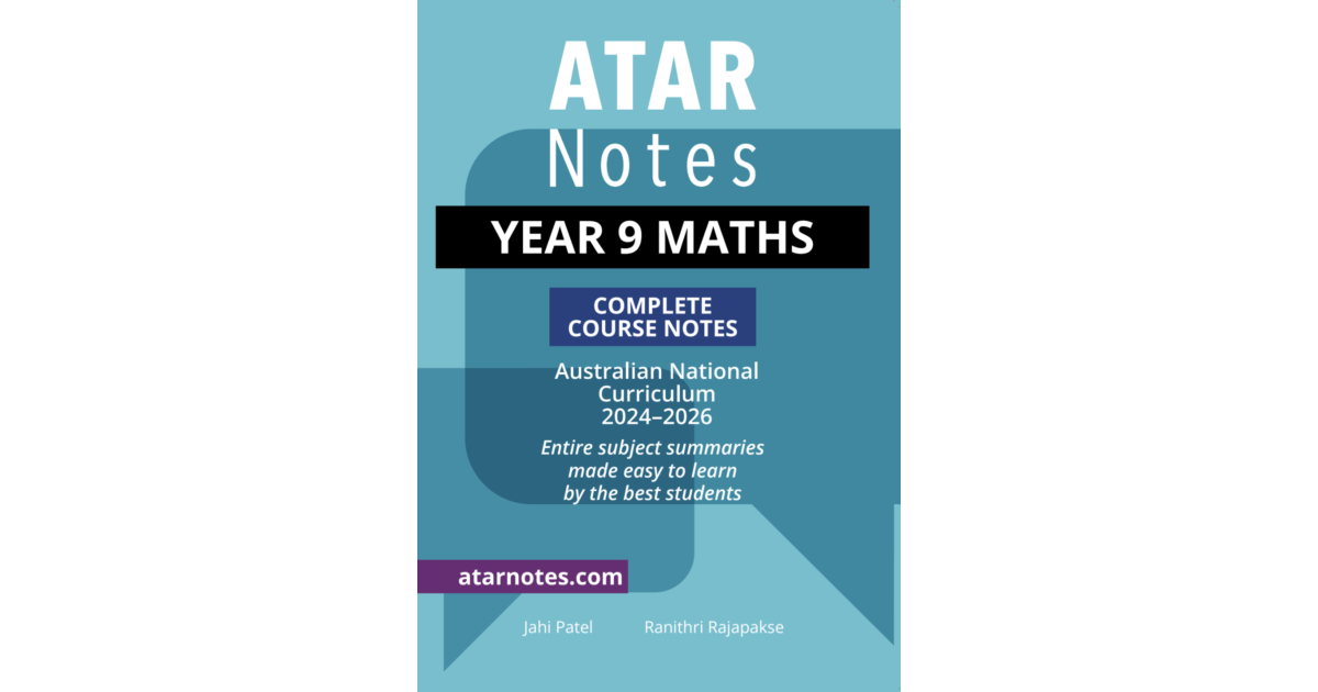 Lilydale Books | ATAR NOTES YEAR 9 MATHS COMPLETE COURSE NOTES (2024…