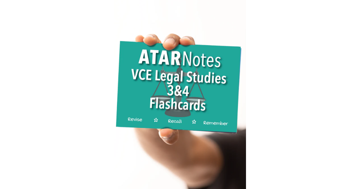 Lilydale Books | ATAR NOTES VCE LEGAL STUDIES UNITS 3&4 FLASHCARDS