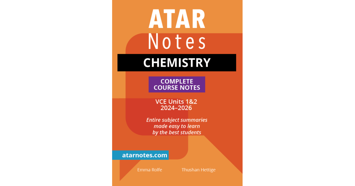 Lilydale Books | ATAR NOTES VCE CHEMISTRY UNITS 1&2 NOTES (2024-2026)