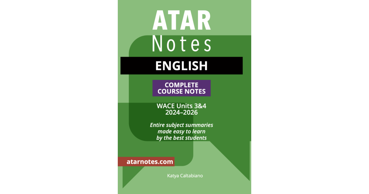 Lilydale Books | ATAR NOTES WACE ENGLISH 3&4 NOTES (2024-2026)