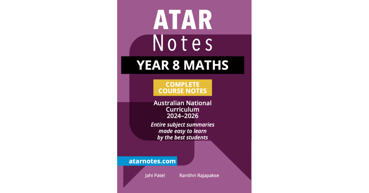 Lilydale Books | ATAR NOTES YEAR 8 MATHS COMPLETE COURSE NOTES…