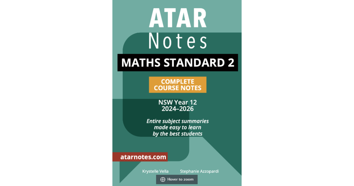 Lilydale Books | ATAR NOTES HSC MATHEMATICS STANDARD 2 YEAR 12 NOTES…