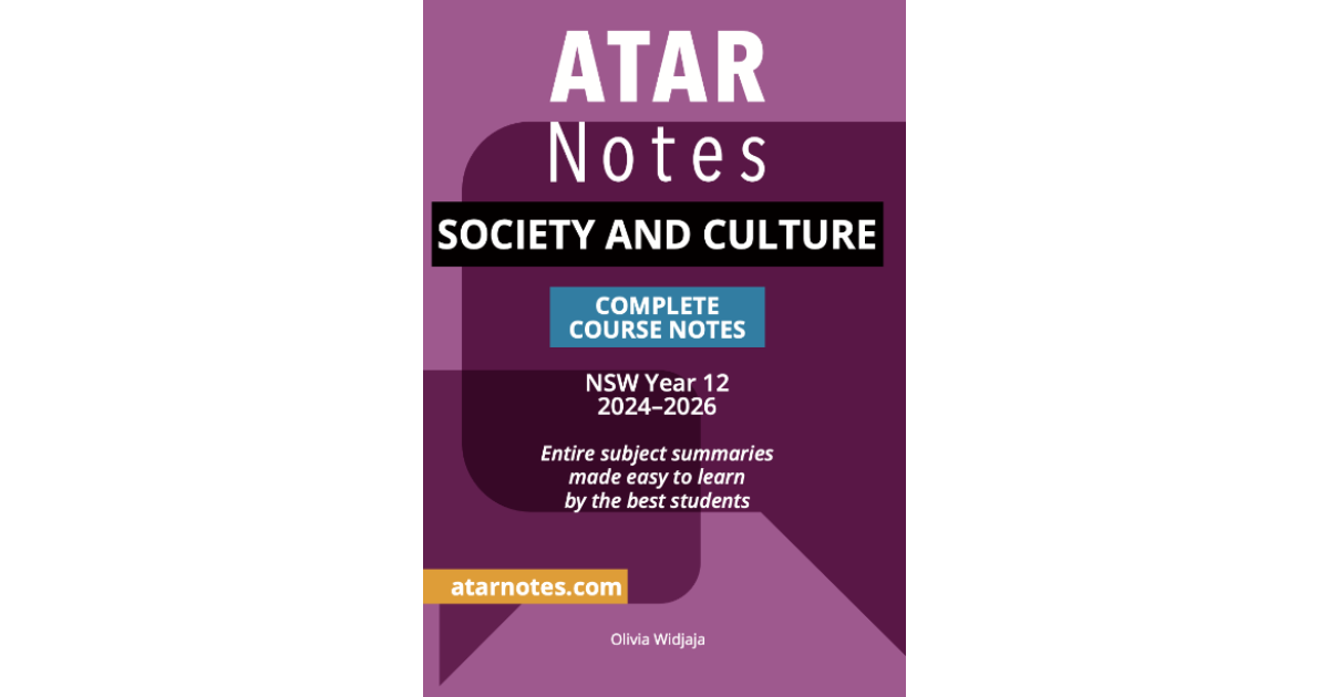 Lilydale Books | ATAR NOTES HSC SOCIETY AND CULTURE YEAR 12 NOTES…