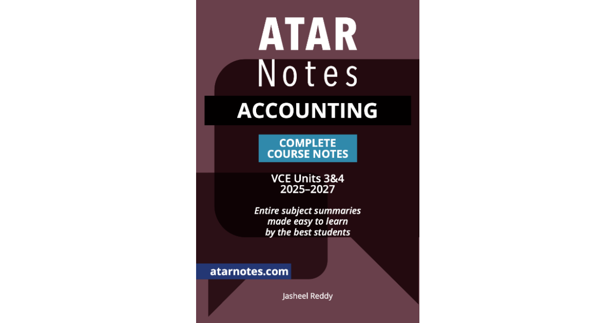 Lilydale Books | ATAR NOTES VCE ACCOUNTING UNITS 3&4 NOTES (2025-2027)