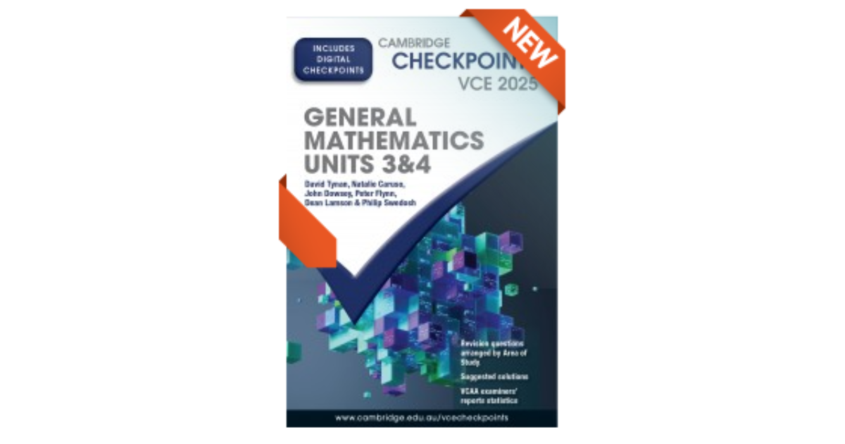 Lilydale Books | CAMBRIDGE CHECKPOINTS VCE GENERAL MATHEMATICS UNITS…