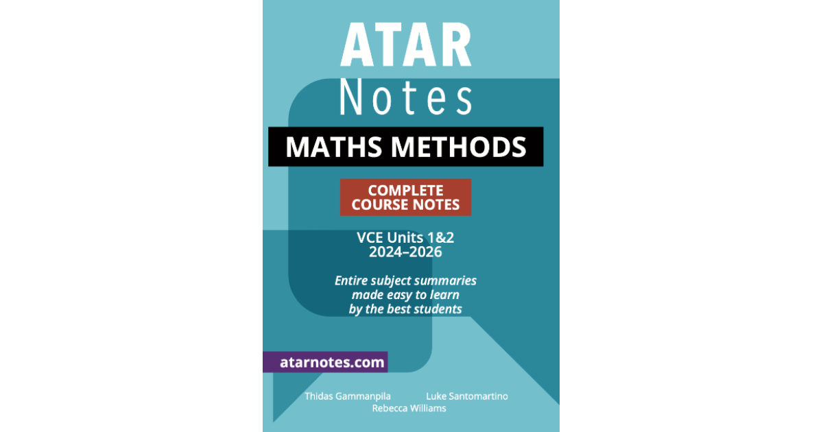 Lilydale Books | ATAR NOTES VCE MATHS METHODS UNITS 1&2 NOTES…