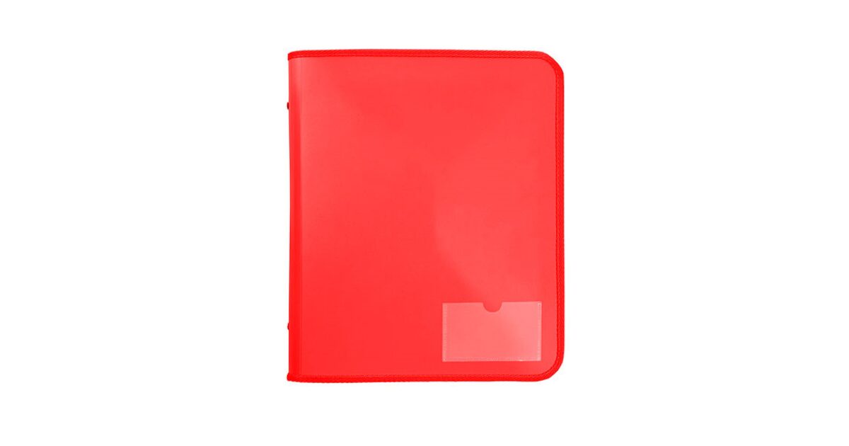 Lilydale Books | 2D ZIPPER BINDER WITH TECH CASE 25MM RED