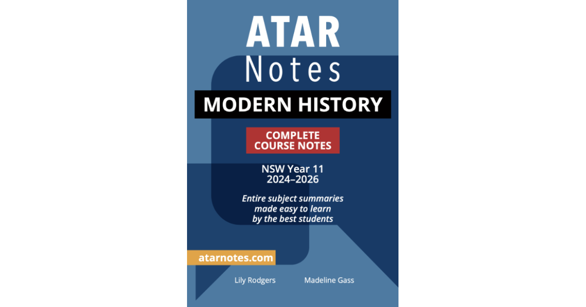 Lilydale Books | ATAR NOTES HSC MODERN HISTORY YEAR 11 NOTES…