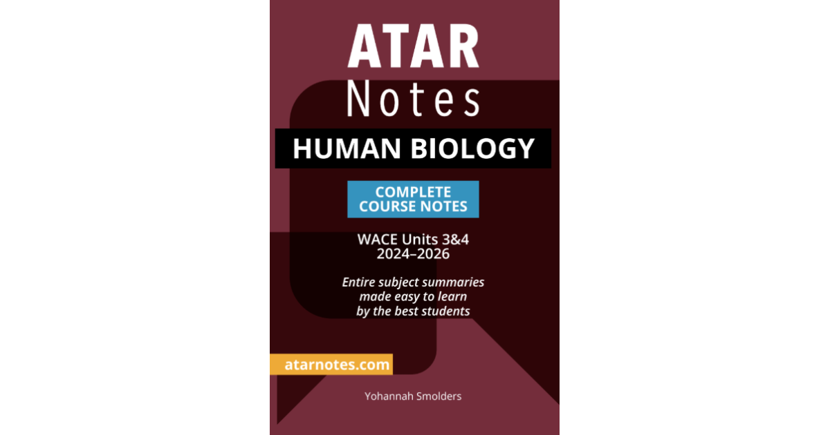 Lilydale Books | ATAR NOTES WACE HUMAN BIOLOGY UNITS 3&4 NOTES…