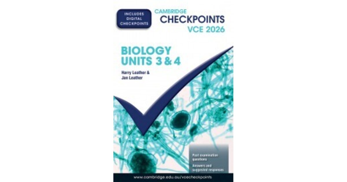 Lilydale Books | CAMBRIDGE CHECKPOINTS VCE BIOLOGY UNITS 3&4 2026