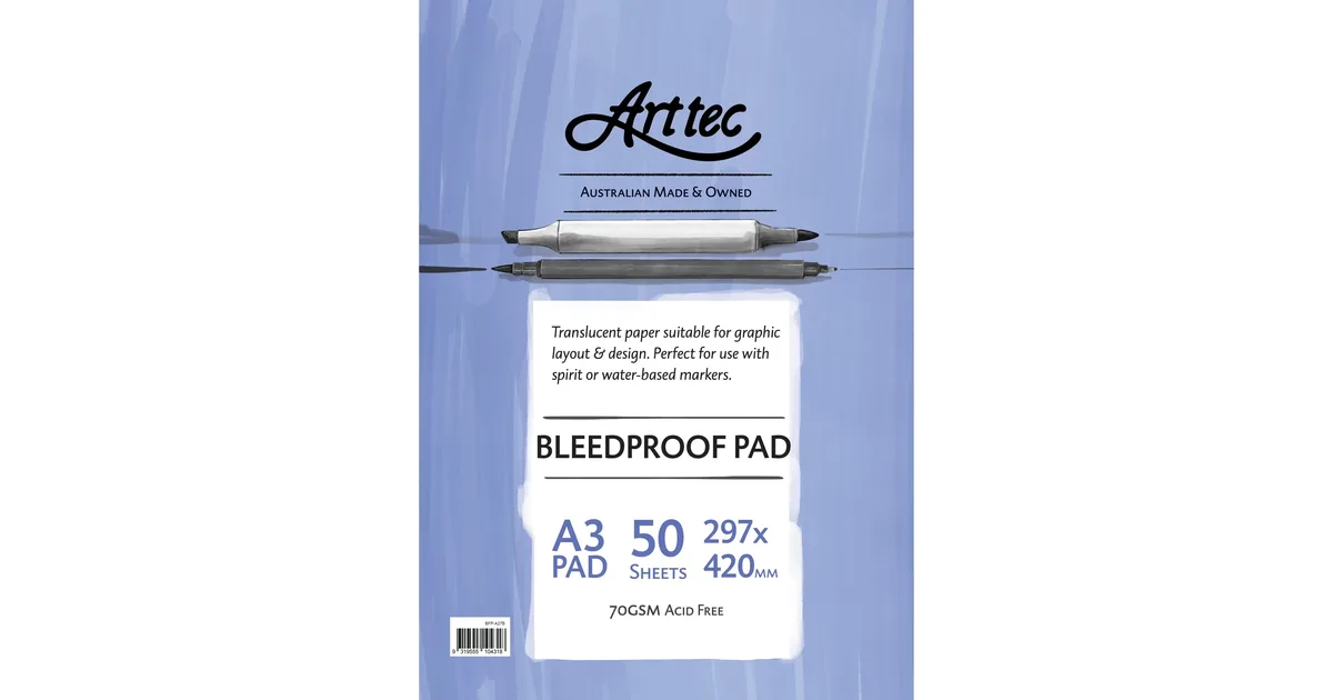 Lilydale Books | A3 ARTTEC LAYOUT PAD BLEEDPROOF 50 SHEETS