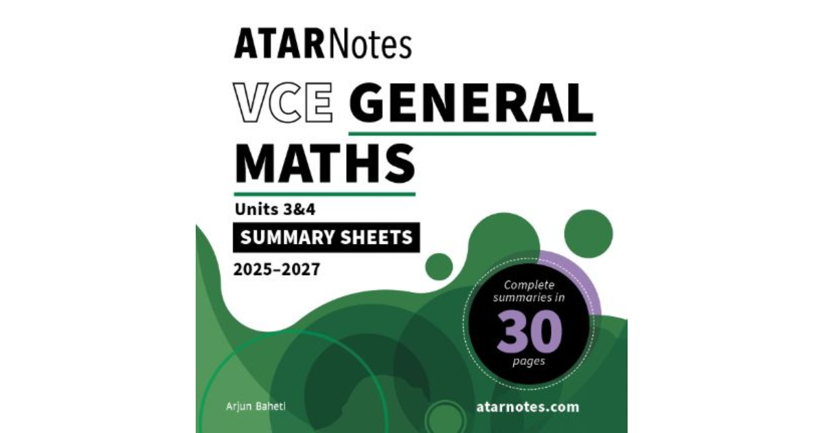 Lilydale Books | ATAR NOTES VCE GENERAL MATHS UNITS 3&4 SUMMARY…