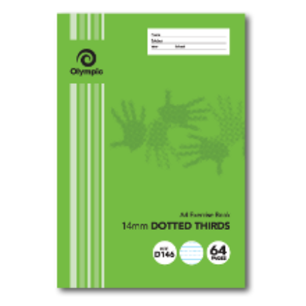Lilydale Books | 64 PAGE A4 EXERCISE BOOK 14MM DOTTED THIRDS WITH RED…