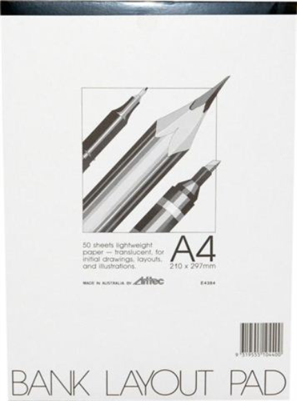 Lilydale Books | A4 LAYOUT PAD BANK 50 SHEETS