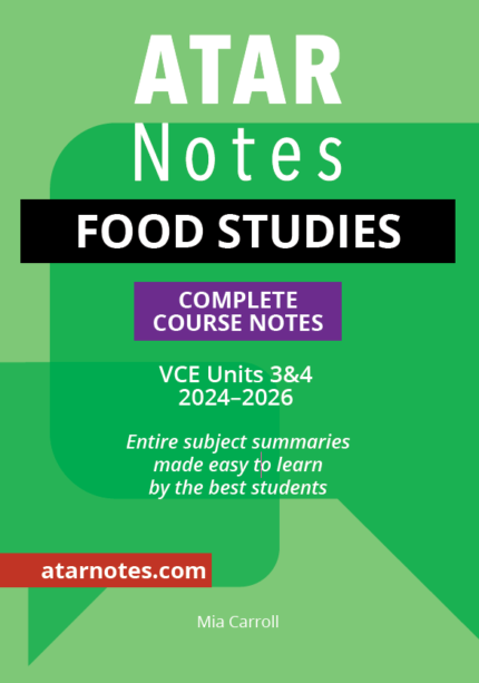 Lilydale Books | ATAR NOTES VCE FOOD STUDIES UNITS 3&4 NOTES…