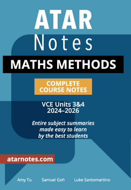 Lilydale Books | ATAR NOTES VCE MATHS METHODS UNITS 3&4 NOTES…