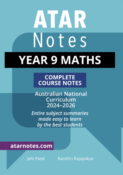 Lilydale Books | ATAR NOTES YEAR 9 MATHS NOTES (2024-2026)